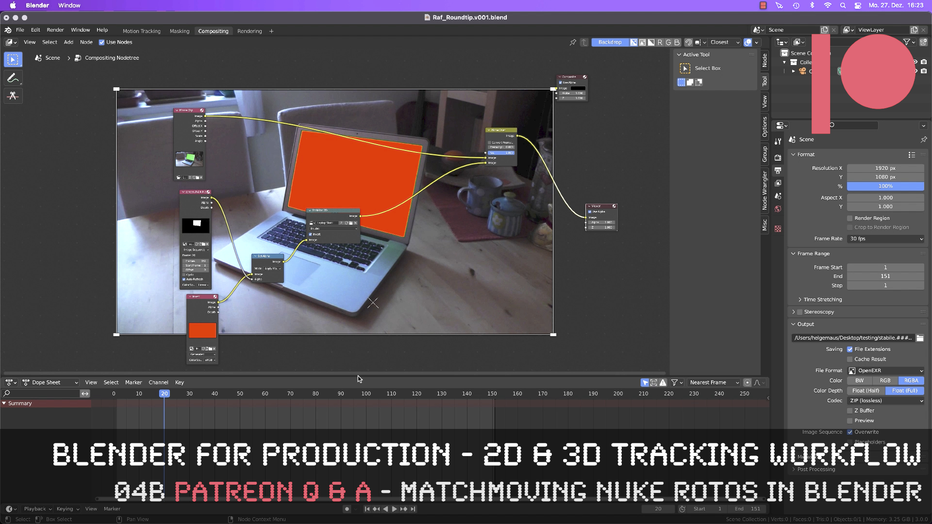 Blender 3.0 for Production – 2D & 3D Tracking Workflow – 04b Patreon Q&A – Matchmoving NUKE ...