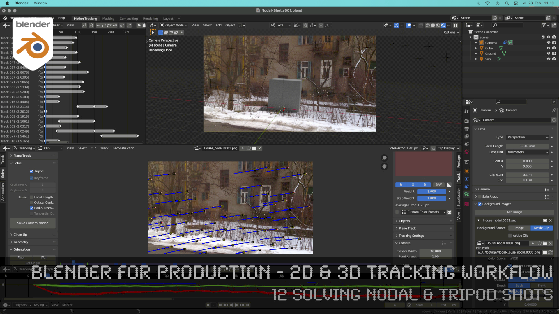 Blender 3.0 for Production – 2D & 3D Tracking Workflow – 12 Solving Nodal & Tripod Shots – Helge ...