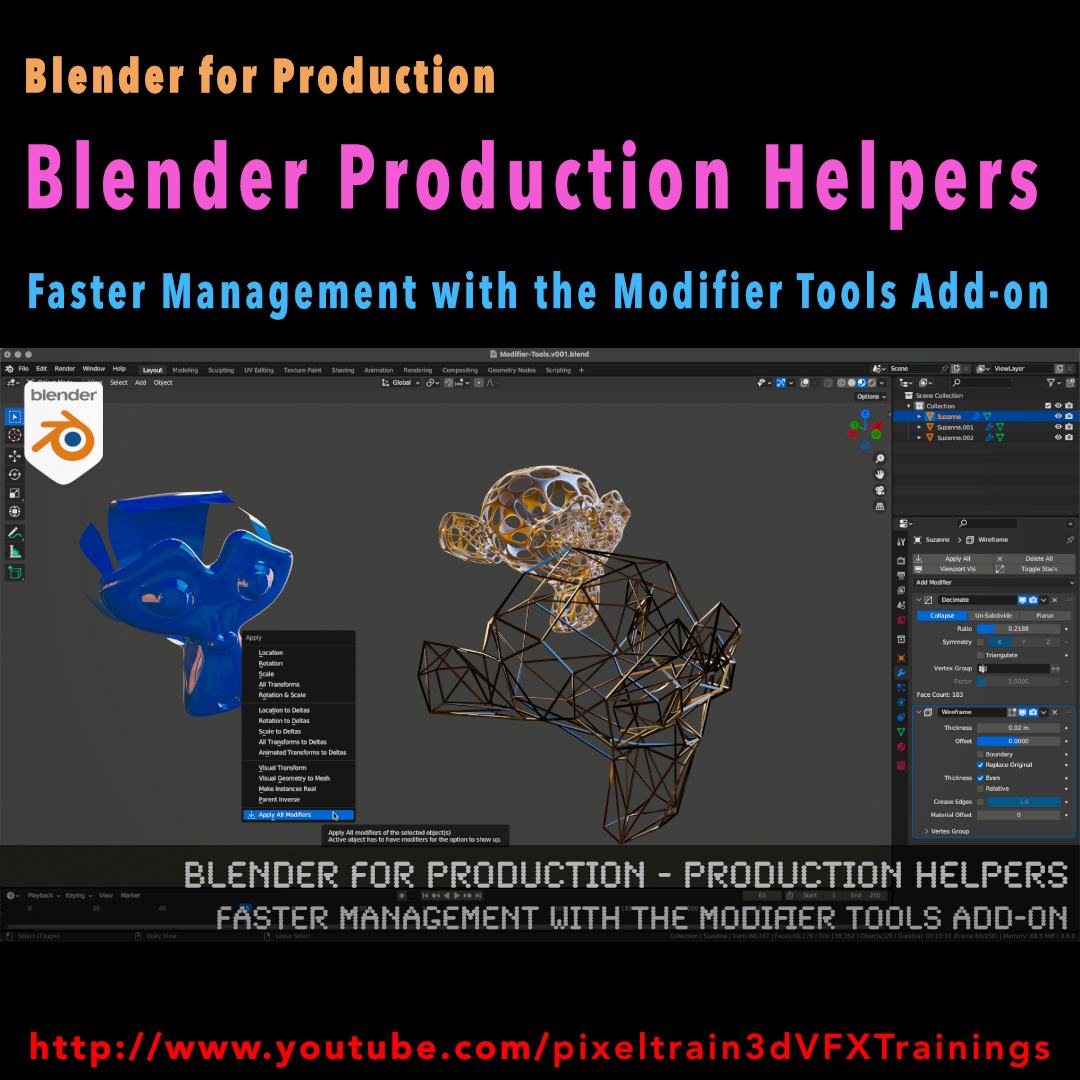 [Tutorial] Blender for Production – Production Helpers – Faster Management with the Modifier ...