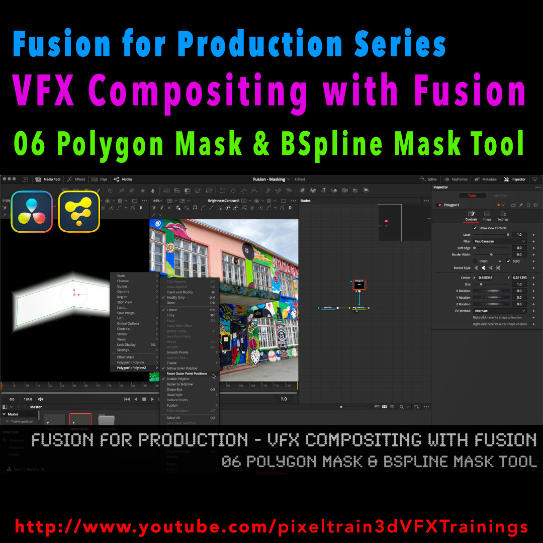 [Tutorial] Fusion for Production – VFX Compositing with Fusion – 06 Polygon Masks & BSpline Mask ...